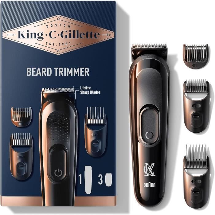 King C. Gillette Kit tondeuse à barbe pour homme, tondeuse sans fil ...