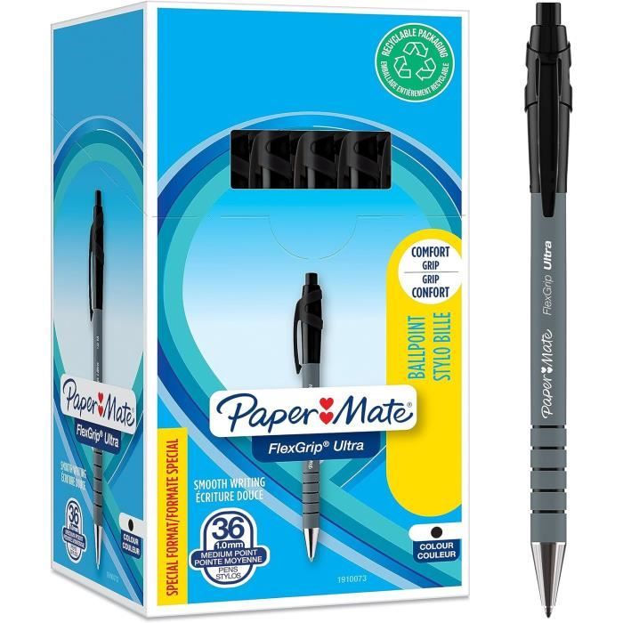 Paper Mate Flexgrip Ultra stylo bille rétractable, pointe moyenne (1,0 ...