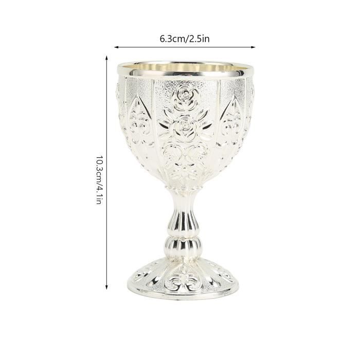 COC - Coupe à vin en métal embossé Motif de fleur vintage Détails ...