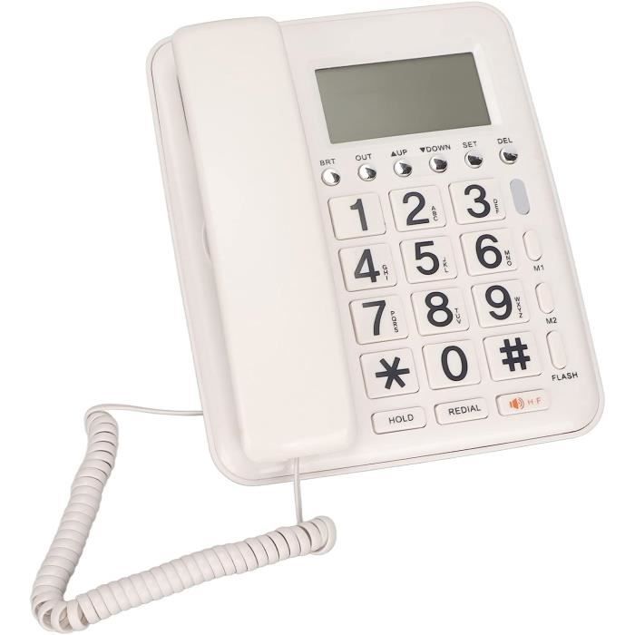 Téléphone Sans Fil Mains Pleines Double Interface Wire Écran Bleu ...