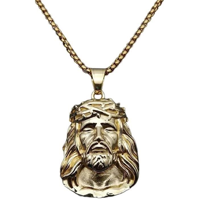 Collier Avec Pendentif Jésus Pour Homme, Christ Jésus Tête De Jésus ...