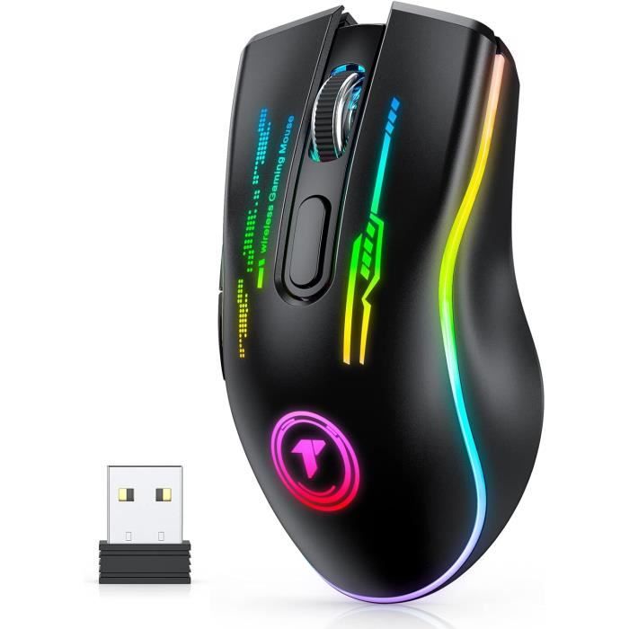 Souris Gaming Sans Fil - Rgb Pc Gamer Souris Ergonomique Rechargeable ...
