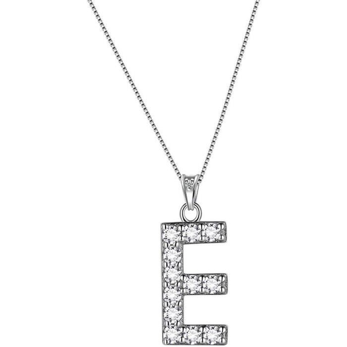 Tears 26 Lettres Collier En Argent Sterling 925 Initiale Alphabet Alphabet Pendentif Avec Zircon ...