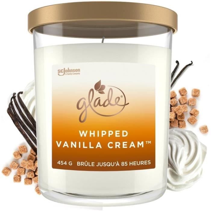 Bougie Parfumée 85H Extra Large, Idée Cadeau, Parfum Whipped Vanilla Cream, Infusé Aux Huiles ...