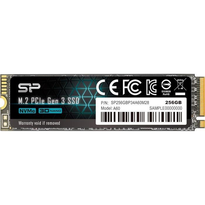 Silicon Power Pcie M.2 Nvme Ssd 256Go Gen3X4 R-W Up To 2, 100-1, 200Mb ...