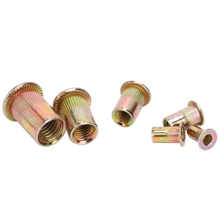 KAI-Jeu d'écrous à rivets crou à Rivet galvanisé, 150 écrous à Rivet, écrou de Fixation en Acier ...