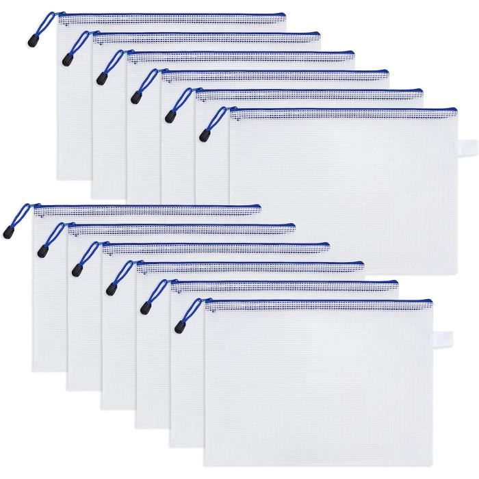 Pochette Document A4 Zippé, Chemises à Dossiers, Transparentes ...