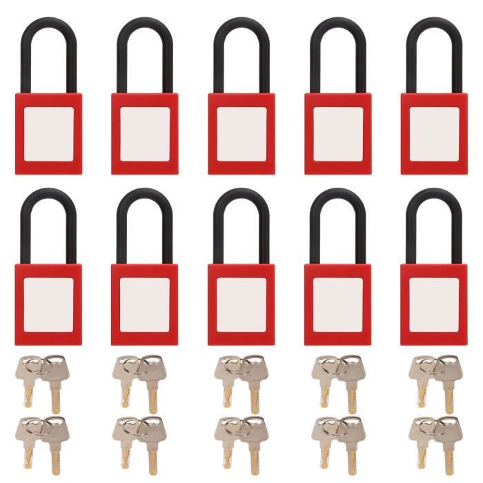 YOSOO Safety Padlock Set 10 Pcs Lockout Tagout Lock, Nylon Beam Isolate ...