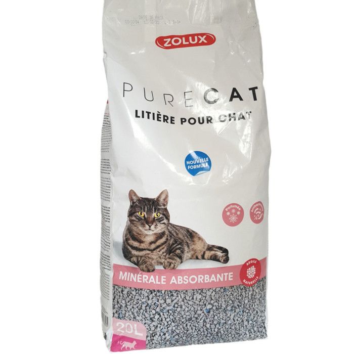 Litière pure cat minérale absorbante parfumée 20 litres soit 13 kg pour ...