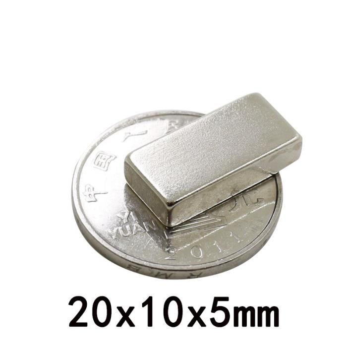 20 pièces - Aimant Permanent magnétique puissant 20x10x5mm, aimant ...