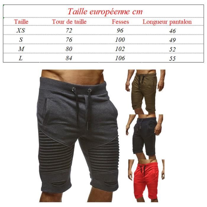 Short décontracté pour hommes de marque de couleur pure Short avec ...