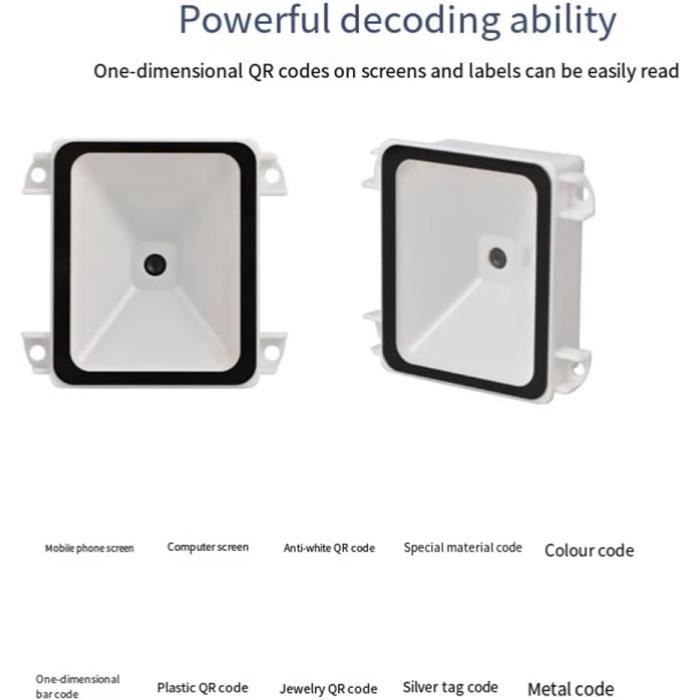 Scanner de Codes-Barres 2D Intégré Lecteur de Codes-Barres USB QR RS232 ...