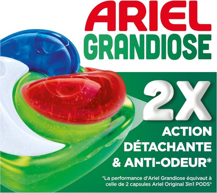 Grandiose PODS,Lessive Liquide En Capsules 21 Lavages,2 X Action ...