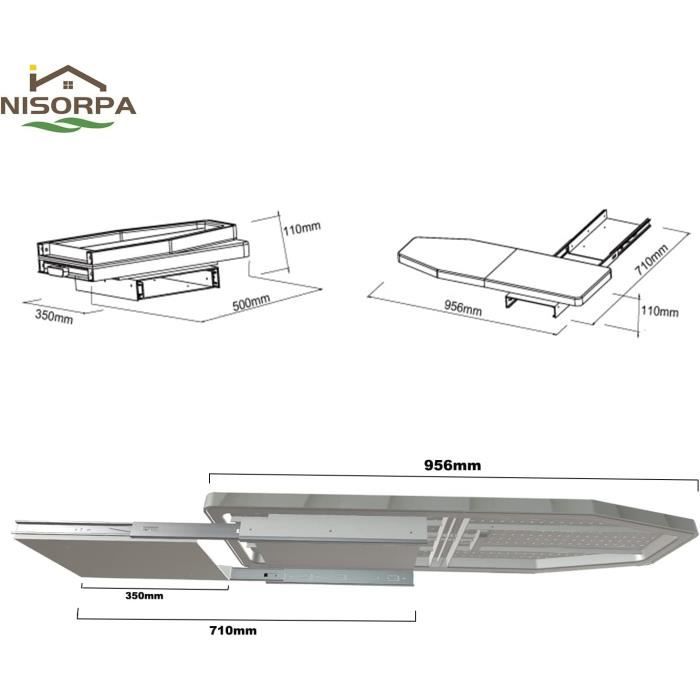 Nisorpa Table à Repasser escamotable, Table à Repasser rotative à 180 ...