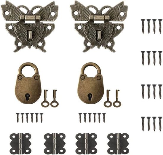 12Pcs Cadenas Ours Papillon Antique Mini Serrure À Moraillon Vintage ...
