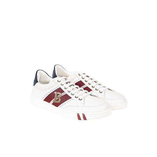Baskets - BALLY - Wilsy - Homme - Blanc - Cuir - Plat - Lacets Blanc ...