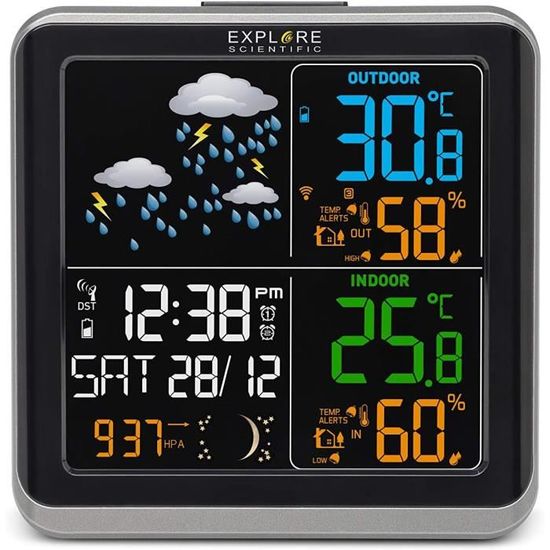 Wsh4008 Ccm3000 Station Météo Radio-Contrôlée, Baromètre Avec ...