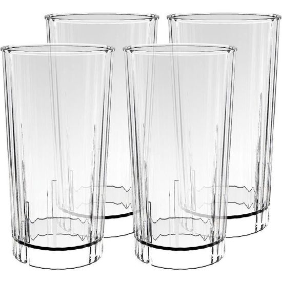 WANCHIY Lot de 4 verres en plastique réutilisables | 350 ml | Gobelets ...