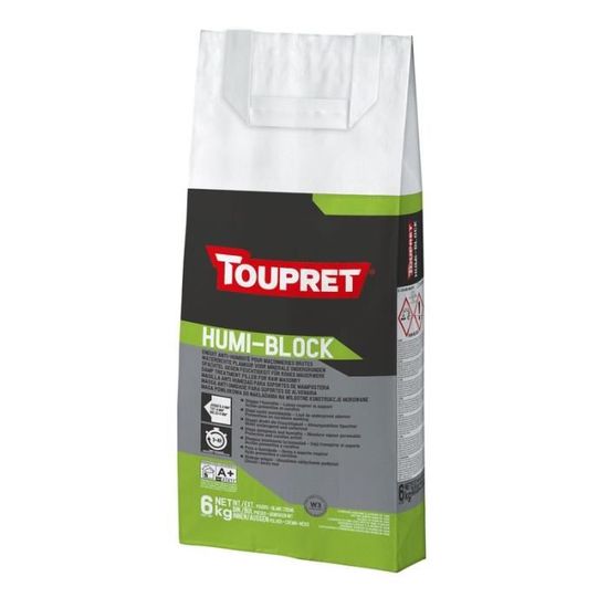 Enduit anti-humidité en poudre - TOUPRET - HUMI-BLOCK - 6kg - Résistant ...