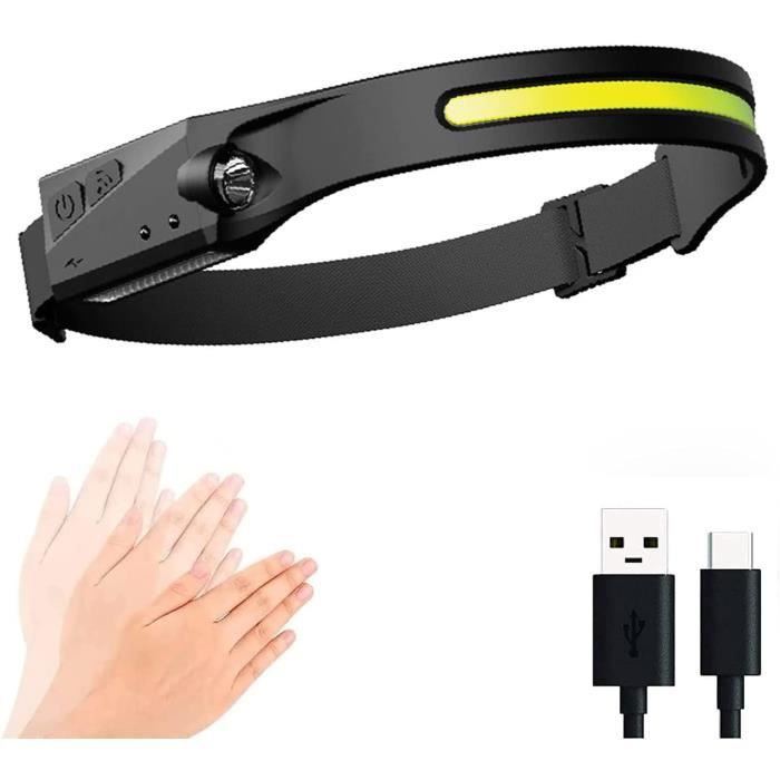 Lampe frontale puissante led rechargeable usb lampe frontale cob xpe 5 ...
