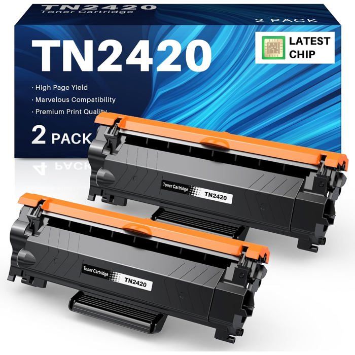 Lot De 2 Cartouches De Toner Compatibles Pour Brother Tn2420 Tn-2420 ...