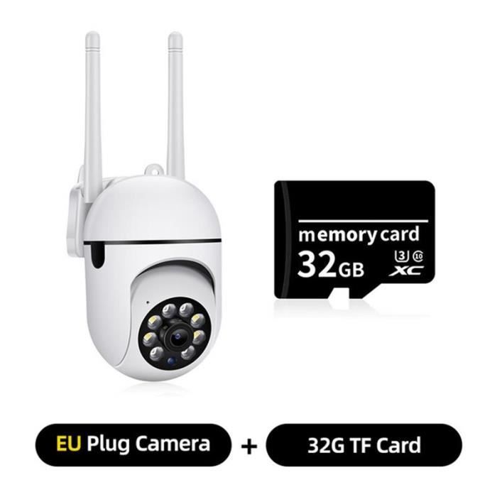 Prise EU avec carte TF - Caméra De Surveillance Extérieure Ip Wifi Hd ...