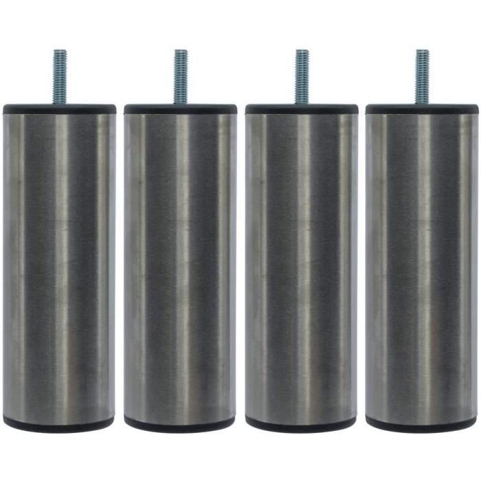 Pacific Cylindre Samoa Lot de 4 Pieds de lit Inox Hauteur 20 A67 ...