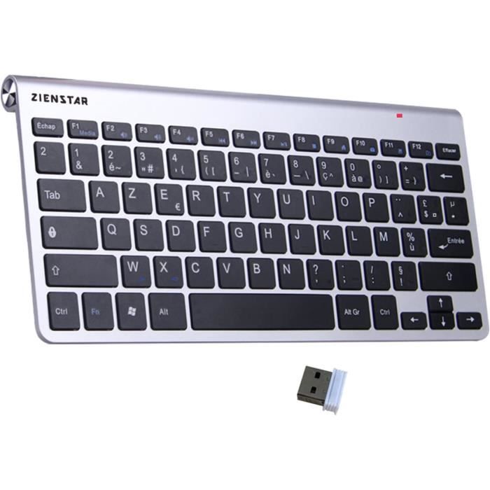 2.4Ghz Clavier sans Fils (AZERTY) avec Récepteur USB pour Ordinateur ...