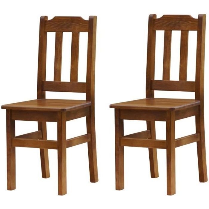 Set Chaise en bois, COULEUR CHÊNE, 2 pièces. - Cdiscount Maison