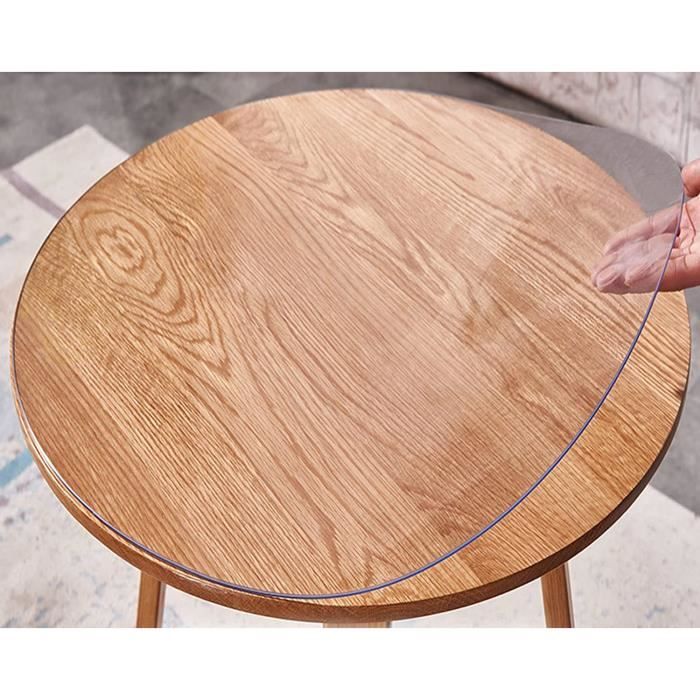 Protection de table transparente en PVC Lavable Rond Antidérapant 90 cm ...