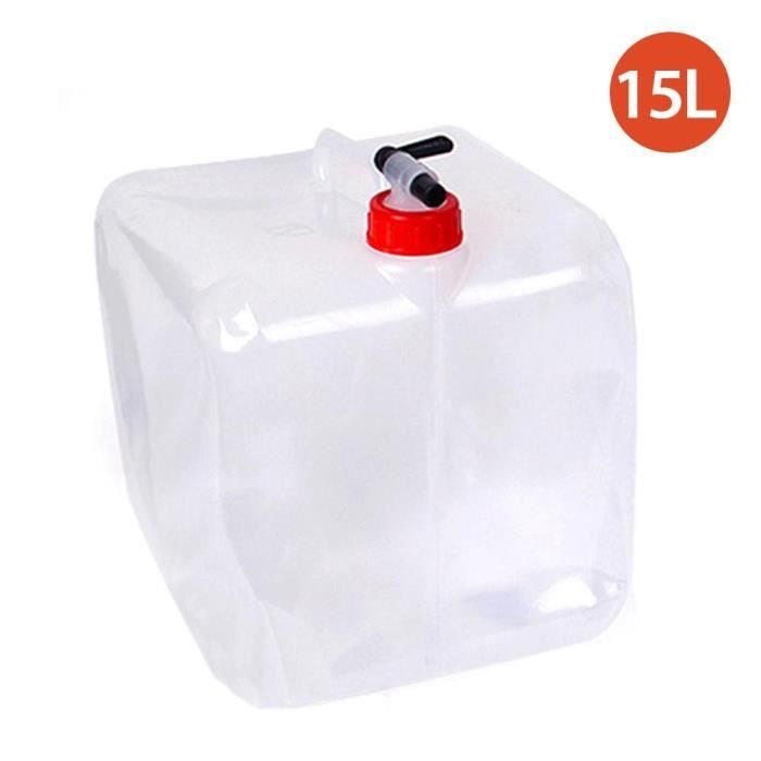 Conteneur d'eau pliable - Sport - 15L - Robinet étanche - Idéal pour randonnée et camping ...
