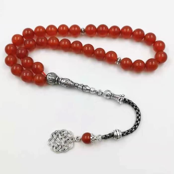 10 mm - 33 perles - Chapelet En Pierre, Agates Rouges Naturelles ...