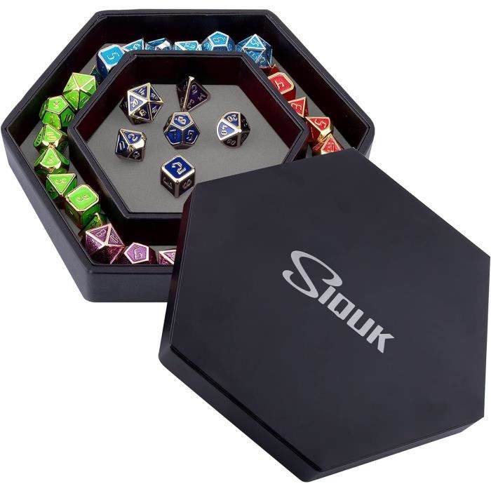 Piste De Dés Double Face Hexagon Plateau De Dés Pliable En Cuir Pu Et ...