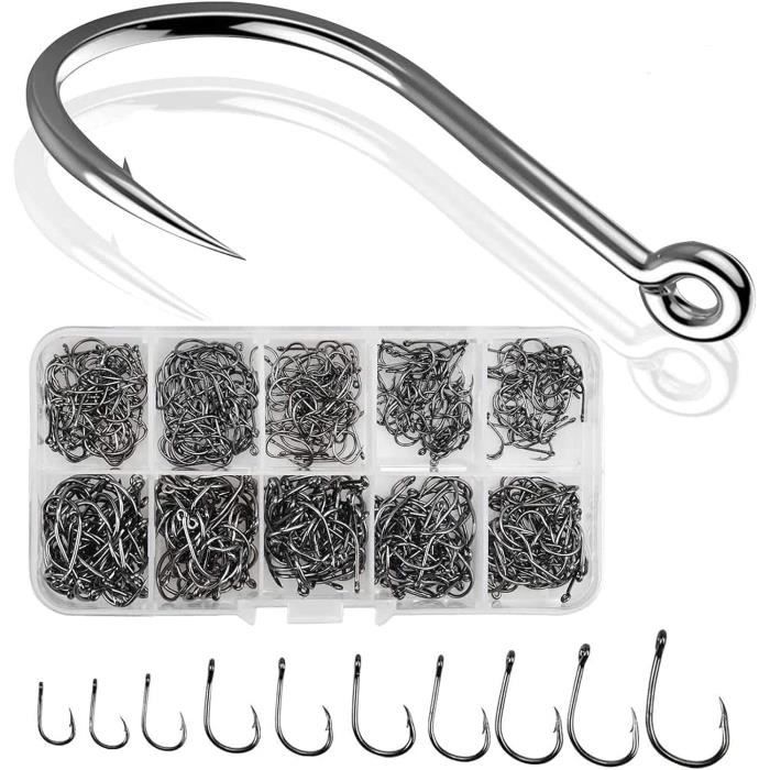 500 Pcs Hameçons En Acier, Hameçons Barbelés, Carbone Hameçons De ...