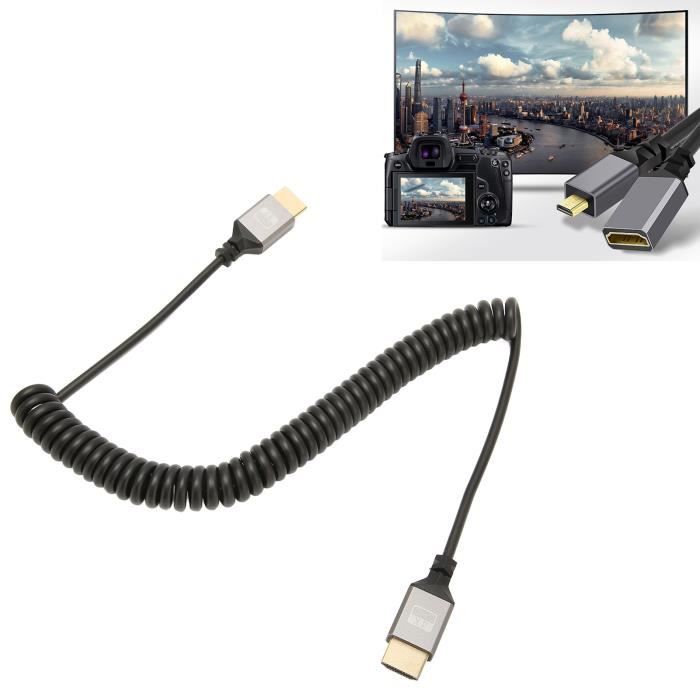 SAL Cble spiralé d'interface multimédia HD Cble adaptateur à ressort ...