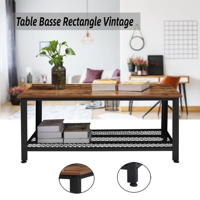CES Table Basse Rectangulaire Avec Support De Télévision 106 X 60 X ...