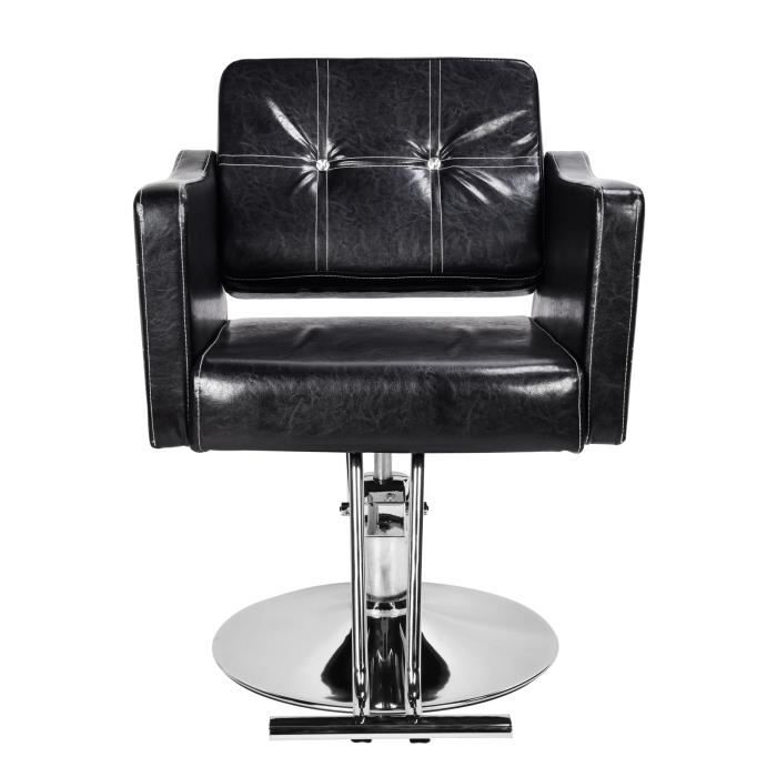 Fydun chaise en cuir PU Chaise de coiffeur noire rétro réglable en ...