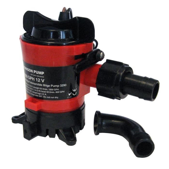 Pompe de cale Johnson Pump 1000 GPH 3-4 & # 34; Ports Dura 12V - 32903 ...