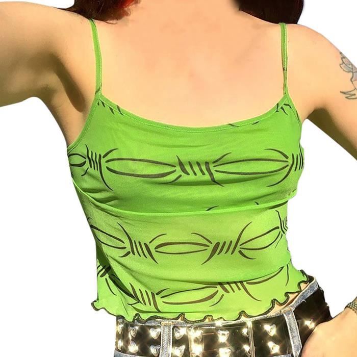 Caraco Hauts Pour Femmes Sans Manches Gilet Imprimé Sexy Chemises De ...