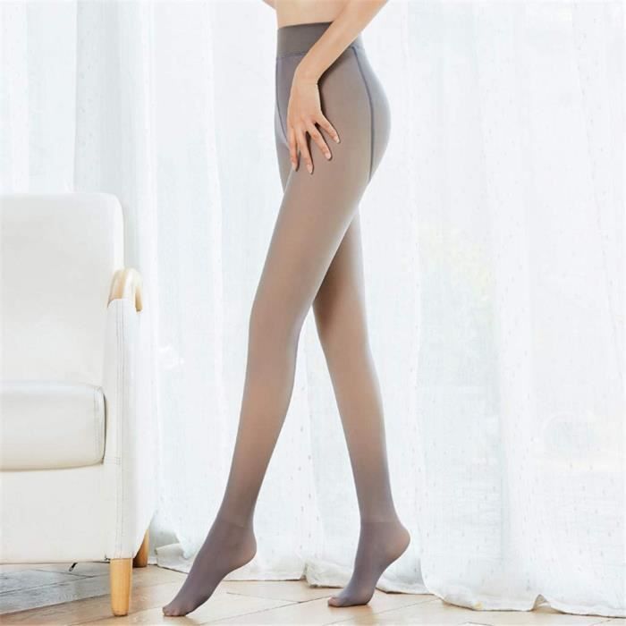 Collant Polaire Femme Chaud Toison Collant Double Polaire Translucide Slim Extensible pour ...