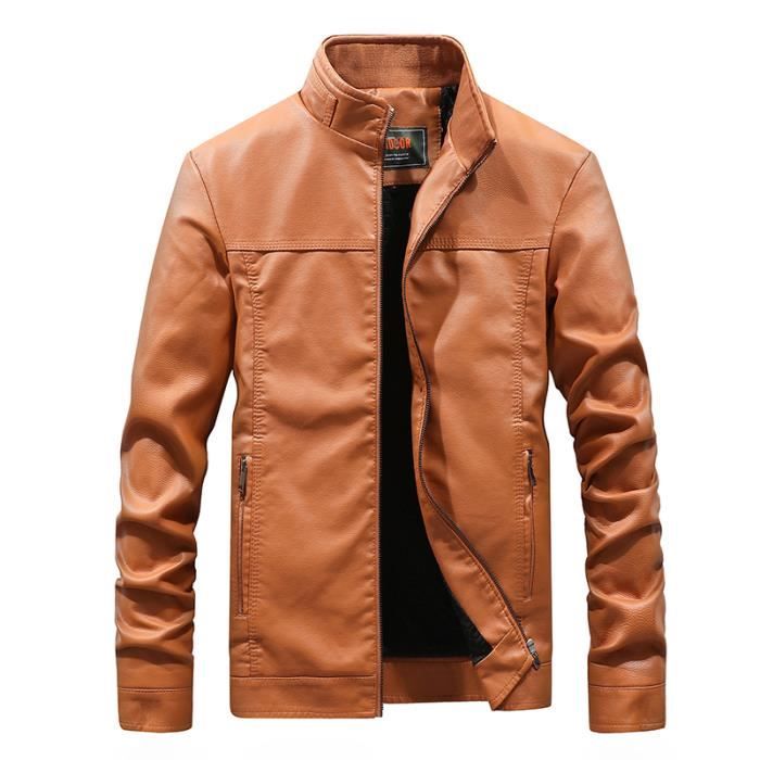 Veste Homme,Veste en cuir homme Mode Marque Luxe Confortable Col ...