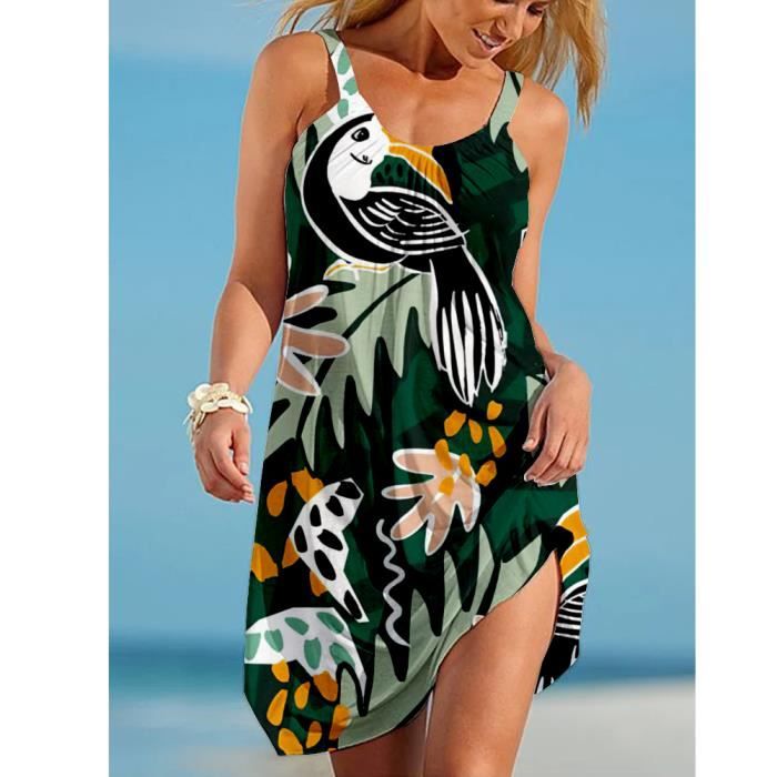 Robe de plage,Robe de plage à imprimé floral pour femmes,style bohème ...