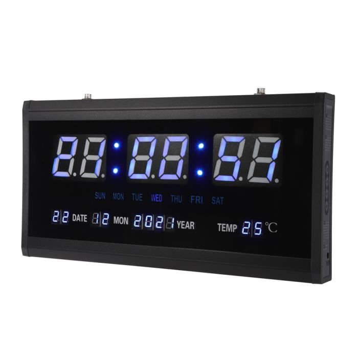 Horloge murale LED - TBEST - Calendrier perpétuel - Affichage numérique ...