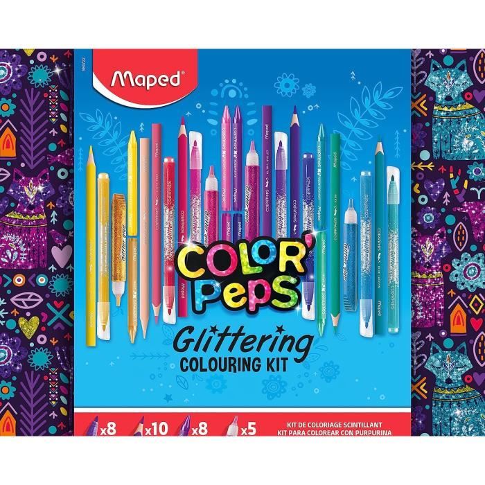 , Kit De Coloriage Scintillant Color’Peps, Coffret Avec 8 Feutres À ...