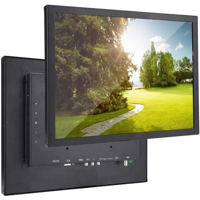 Moniteur, 15In 1024X768 Hd Moniteur Industriel Full Metal Hdmi-Vga-Av-Bnc-Usb Pour Pc, Tv, Cctv ...