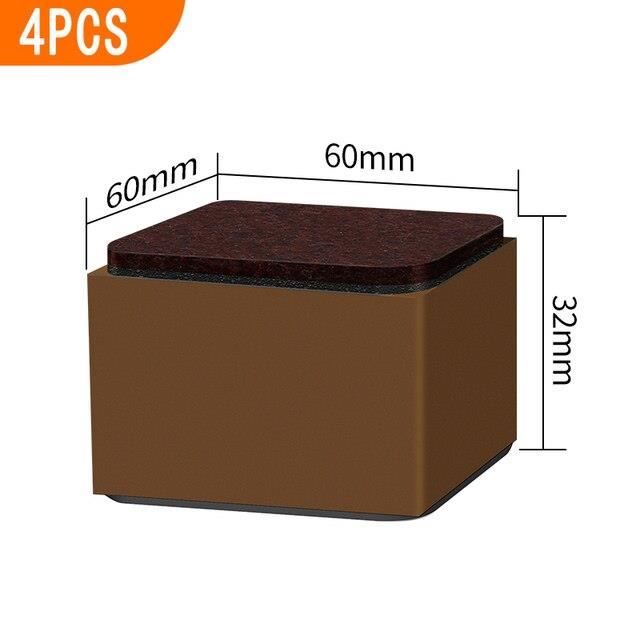 PIED DE MEUBLE,60x32mm brown--Coussinets de pieds de meubles carrés en ...