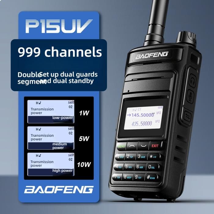 P15UV talkie-walkie longue portée VHF UHF double bande 2 voies Radio ...