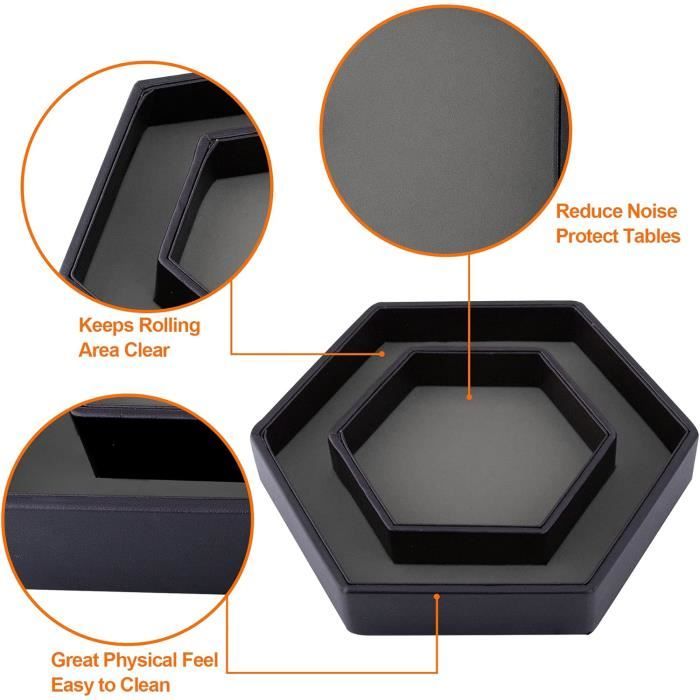 Piste De Dés Double Face Hexagon Plateau De Dés Pliable En Cuir Pu Et ...