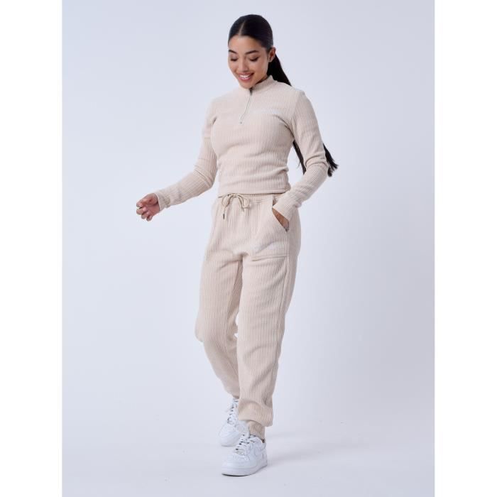 Bas de Jogging en velours côtelé pour Femme - PROJECT X PARIS - Beige ...