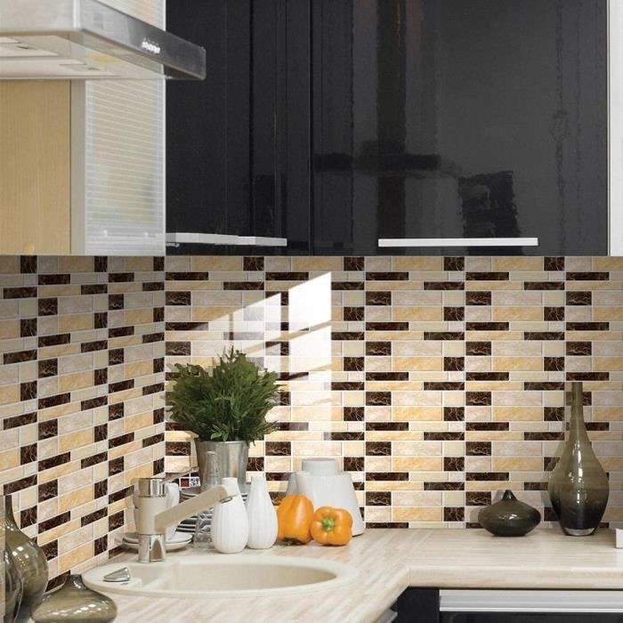 Stickers Cuisines Motif Beige Autocollant Anti Huile Cuisine Adhesive ...